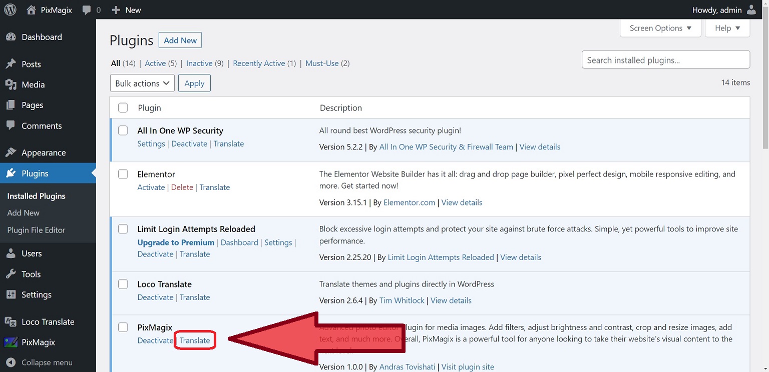 How to Translate PixMagix Using Loco Translate Plugin - PixMagix